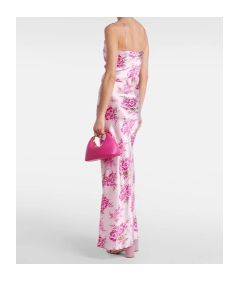 RODARTE Floral Appliqué Silk Maxi Dress