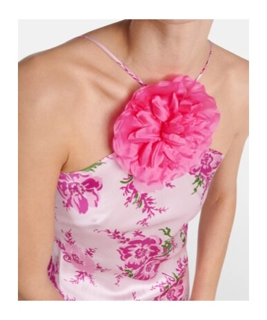 RODARTE Floral Appliqué Silk Maxi Dress