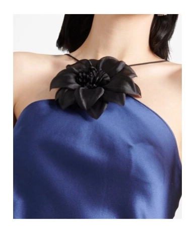 RODARTE Floral Appliqué Silk Midi Dress