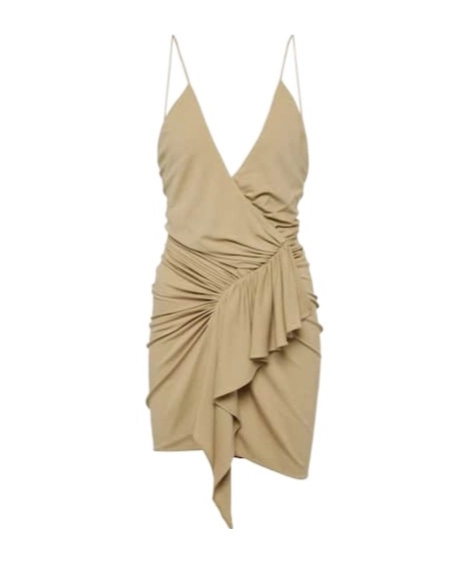 Alexandre Vauthier Draped Ruffled Wrap Dress - Nude