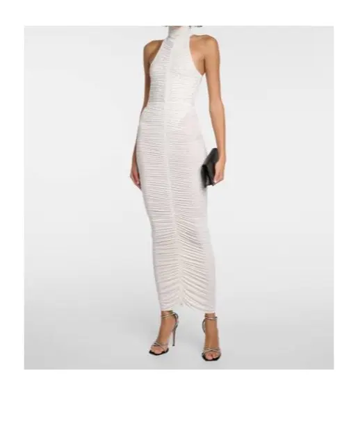 Alex Perry Crystal-embellished Ruched Maxi Dress