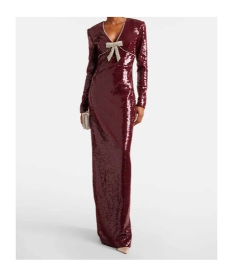 Rebecca Vallance Sequined V-neck Gown