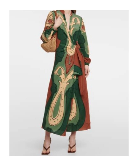 Johanna Ortiz Printed Maxi Wrap Dress