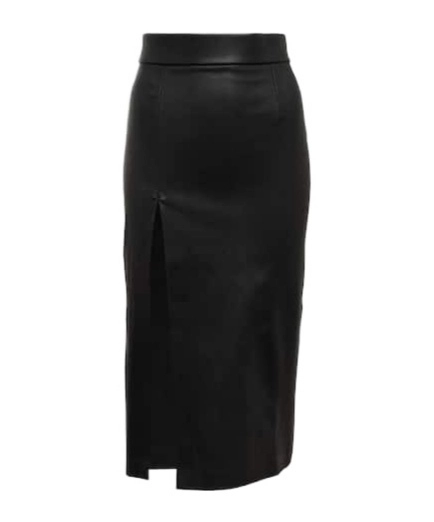 Stouls Lea Leather Midi Skirt