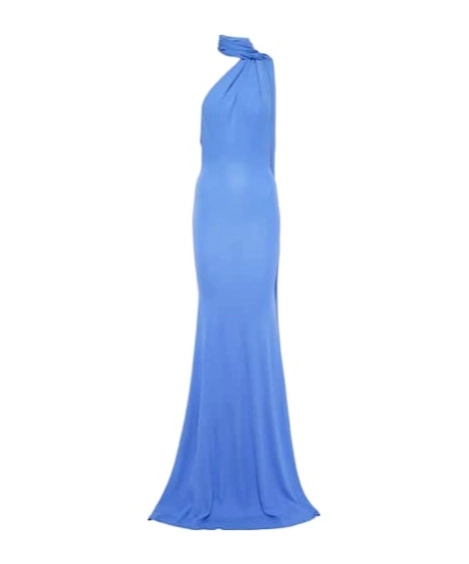 Alex Perry Scarf-detail Open-back Jersey Gown