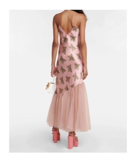 RODARTE Printed Silk Satin And Tulle Dress