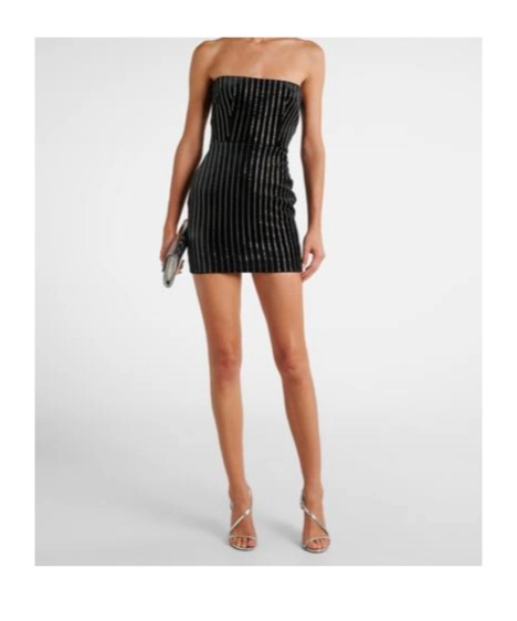 Alex Perry Embellished Strapless Minidress