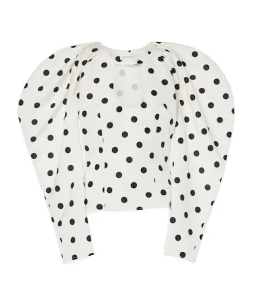 Nina Ricci Polka-dot Taffeta Top - White