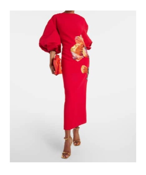 Safiyaa Amira Embroidered Floral Midi Dress