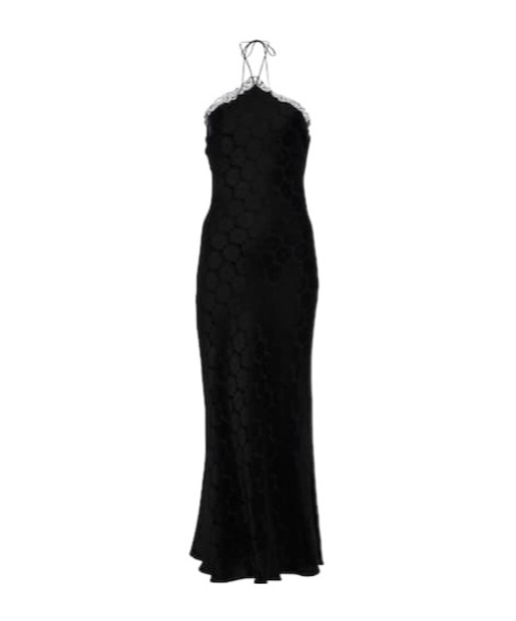 Stella McCartney Floral Jacquard Lace Midi Dress - Black