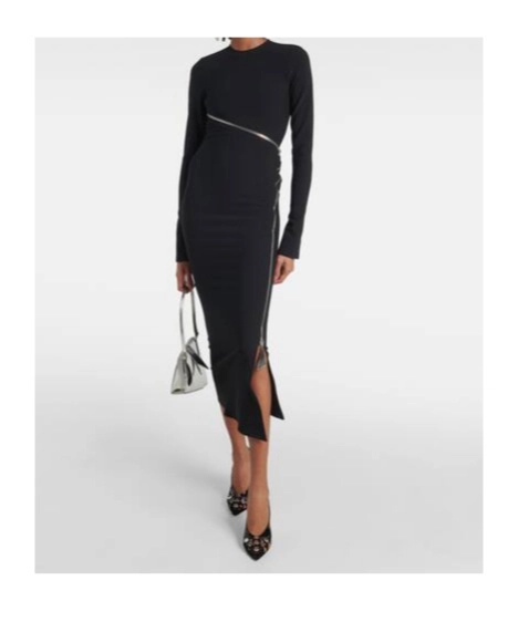 Attico Zip-up Jersey Midi Dress