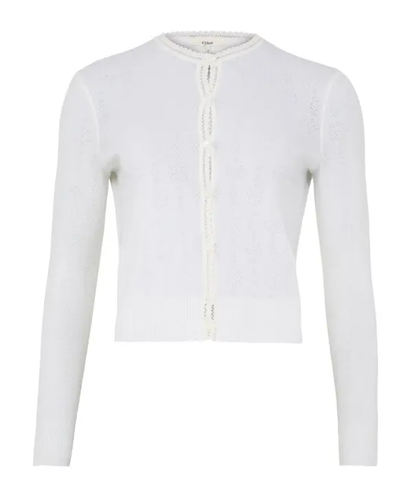 Chloé Cardigan With Lace Details - White