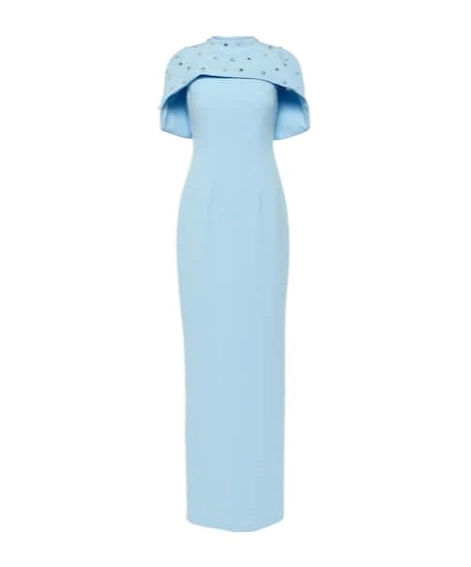 SAFIYAA LONDON Crystal-embellished Caped Gown