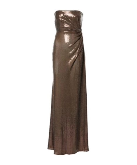 Alex Perry Sequined Gathered Gown - Brown