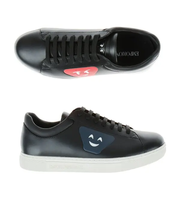 Emporio Armani Round Toe Lace-up Sneakers