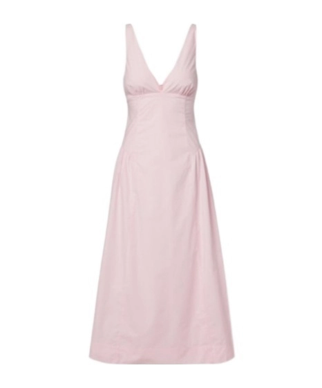 Posse Lindie Cotton Poplin Midi Dress - Pink