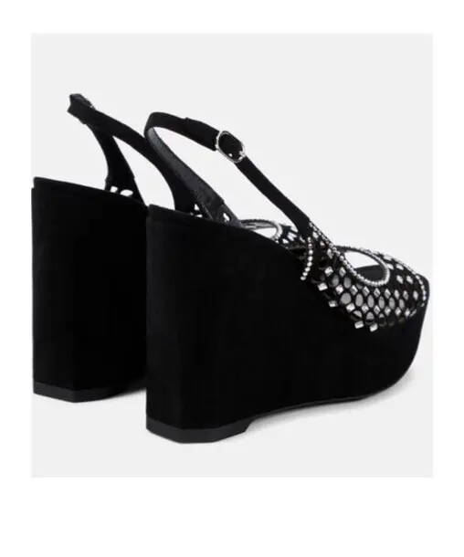 Rene Caovilla Embellished Suede Platform Sandals