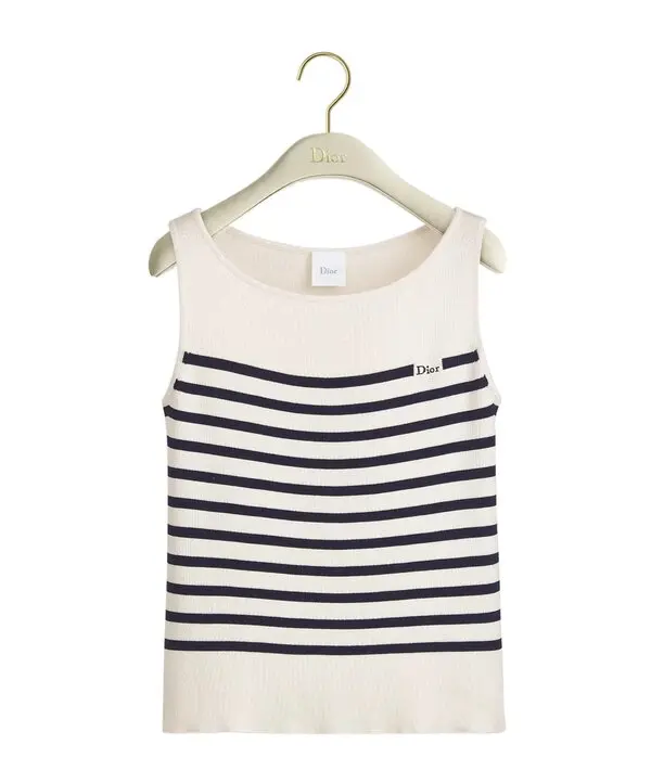Dior Dioriviera Marinière Sleeveless Sweater - White