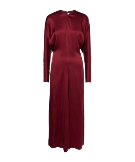 Victoria Beckham Draped Crêpe Satin Midi Dress - Red