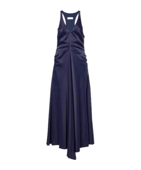 Victoria Beckham Gathered Satin Maxi Dress