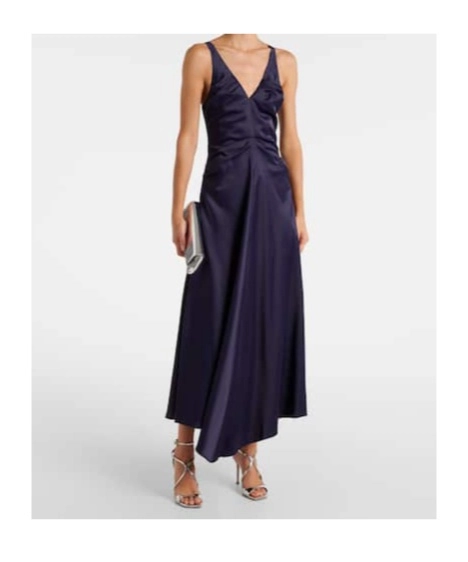 Victoria Beckham Gathered Satin Maxi Dress