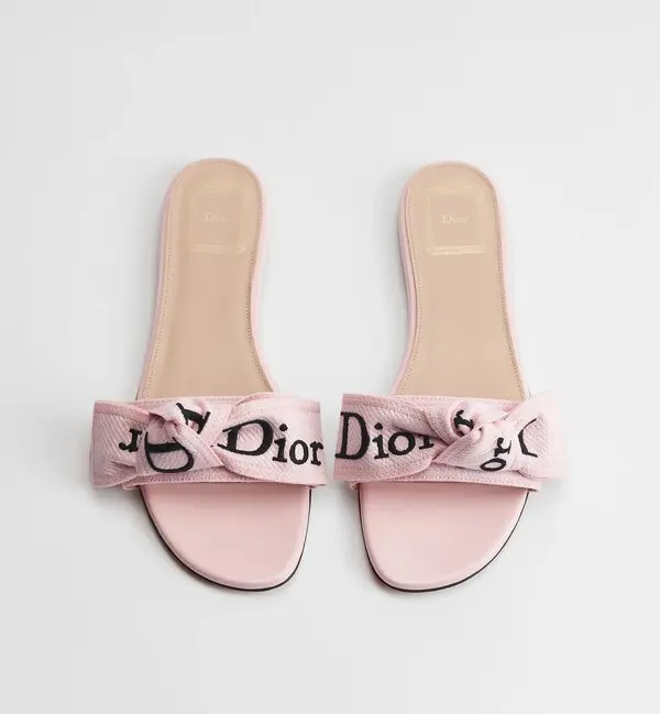 Dior Embroidered Ribbon Slides