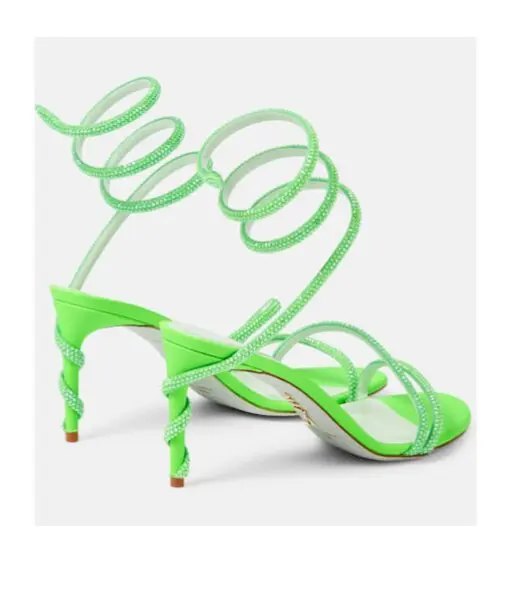 Rene Caovilla Margot Embellished Satin Sandals