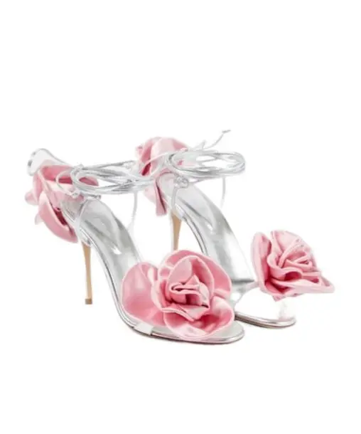 Magda Butrym Floral-appliqué Leather Sandals