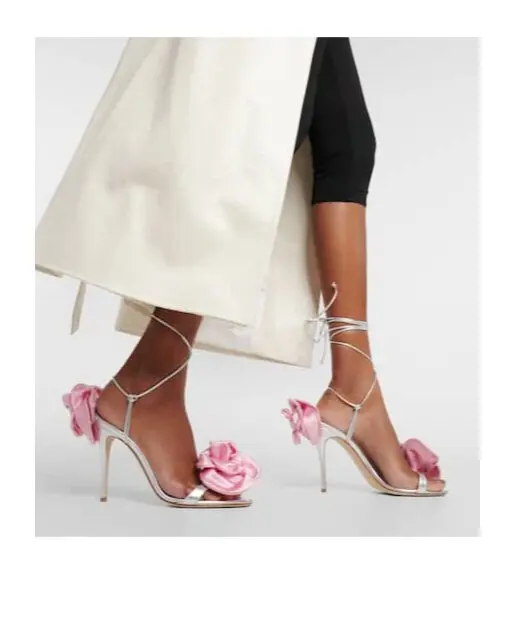 Magda Butrym Floral-appliqué Leather Sandals