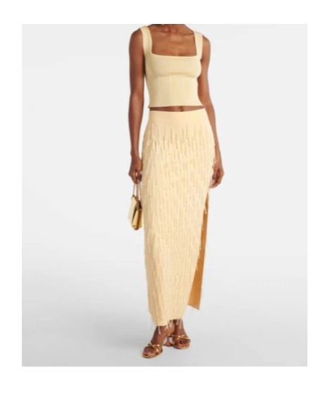 Galvan Depois Embellished Jersey Maxi Skirt