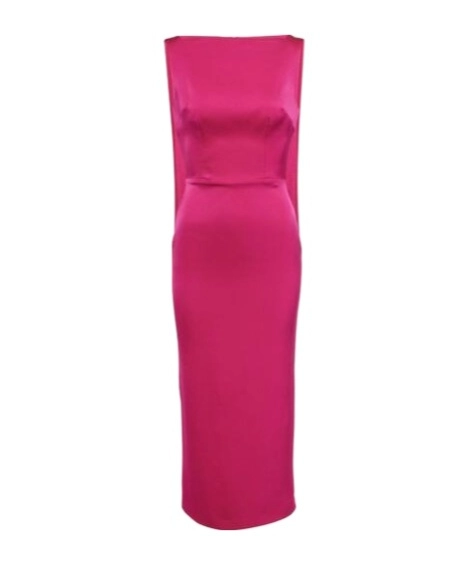 Alex Perry Draped Satin Crepe Midi Dress - Pink