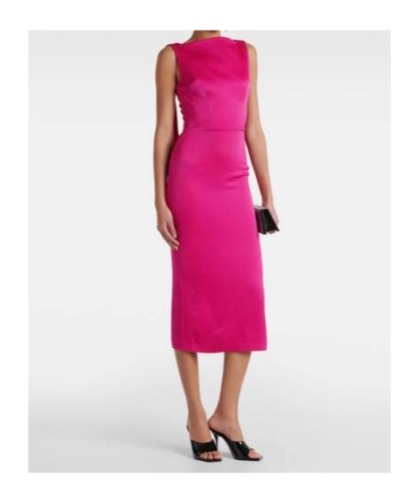 Alex Perry Sleeveless Draped Satin Crepe Midi Dress