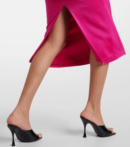 Alex Perry Sleeveless Draped Satin Crepe Midi Dress