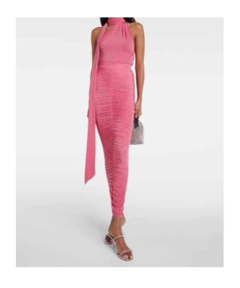 Alex Perry Embellished Ruched Jersey Maxi Skirt