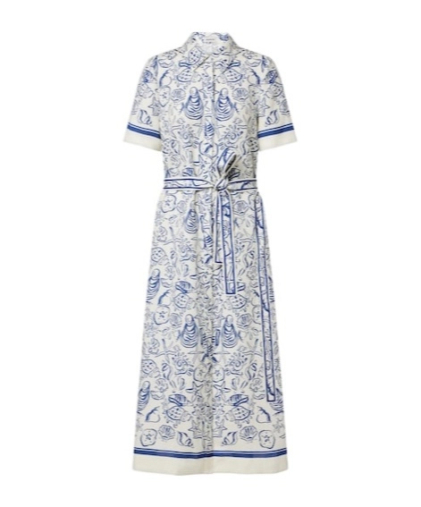 Simkhai Audria Printed Linen-blend Shirt Dress - White