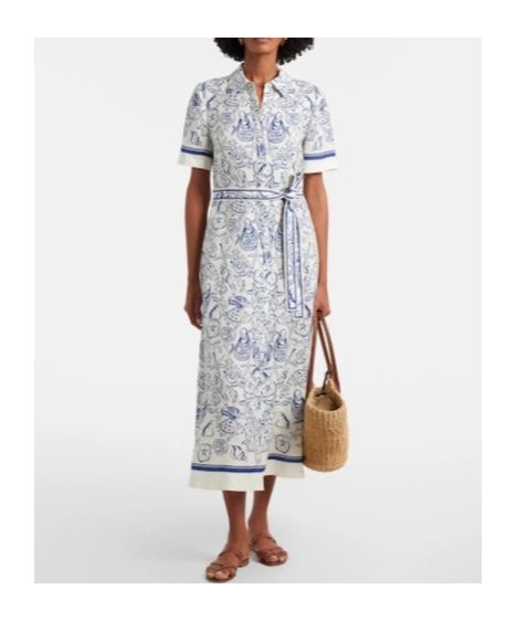 Simkhai Audria Printed Linen-blend Shirt Dress - White