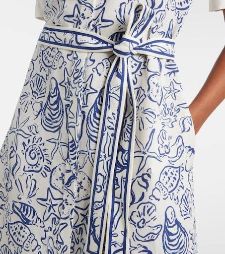 Simkhai Audria Printed Linen-blend Shirt Dress - White