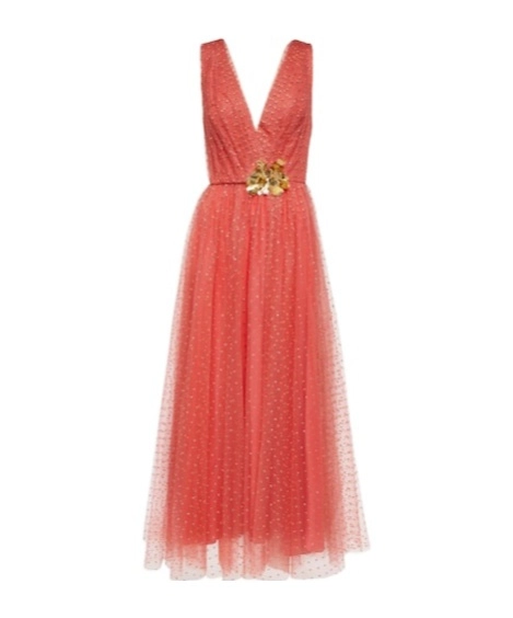 Monique Lhuillier Embellished Tulle Maxi Gown