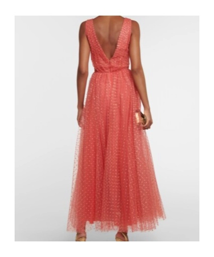 Monique Lhuillier Embellished Tulle Maxi Gown