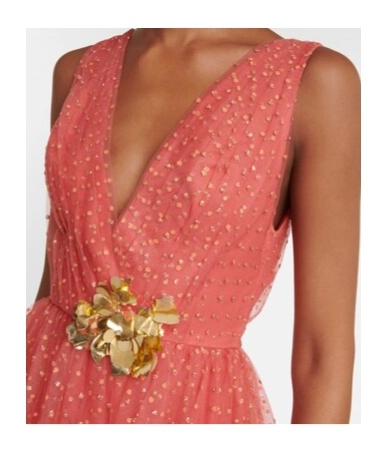 Monique Lhuillier Embellished Tulle Maxi Gown