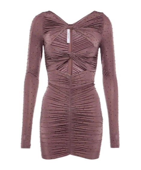 Alex Perry Embellished Cutout Ruched Minidress