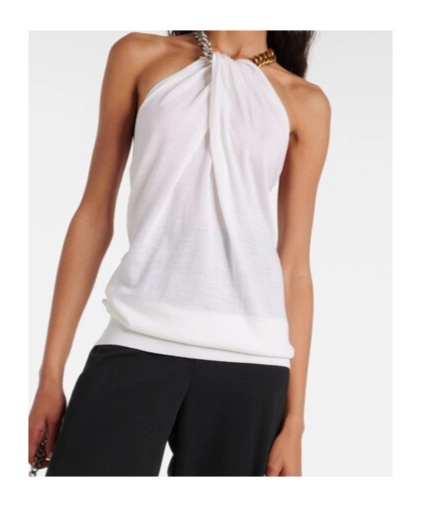 Stella McCartney Embellished Halterneck Wool Top