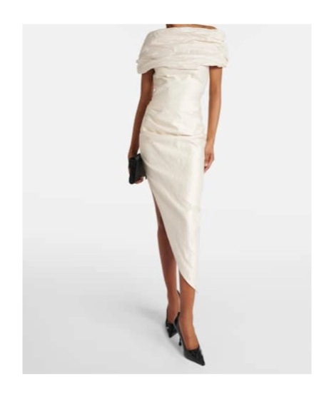 Maticevski Amber Draped Cotton-blend Midi Dress - Nude