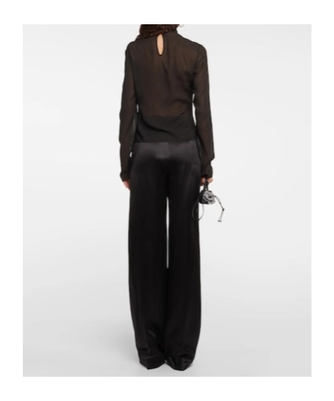 Magda Butrym Floral-appliqué Sheer Silk Blouse