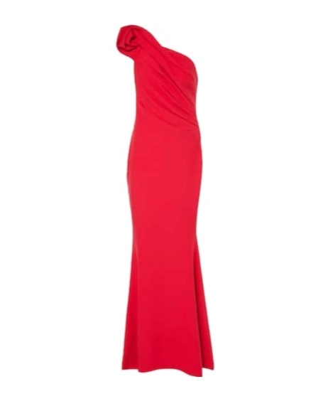 SAFIYAA LONDON One-shoulder Crepe Dress