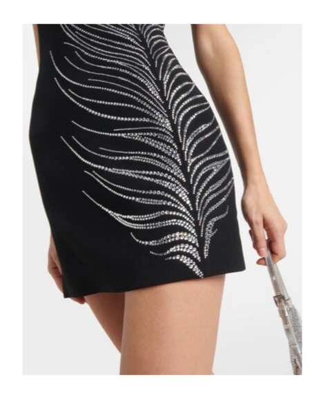 David Koma Crystal-embellished Cady Mini Dress
