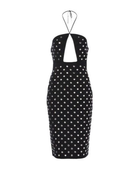 Stella McCartney Studded Cutout Halterneck Midi Dress