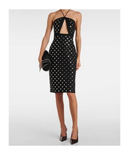 Stella McCartney Studded Cutout Halterneck Midi Dress