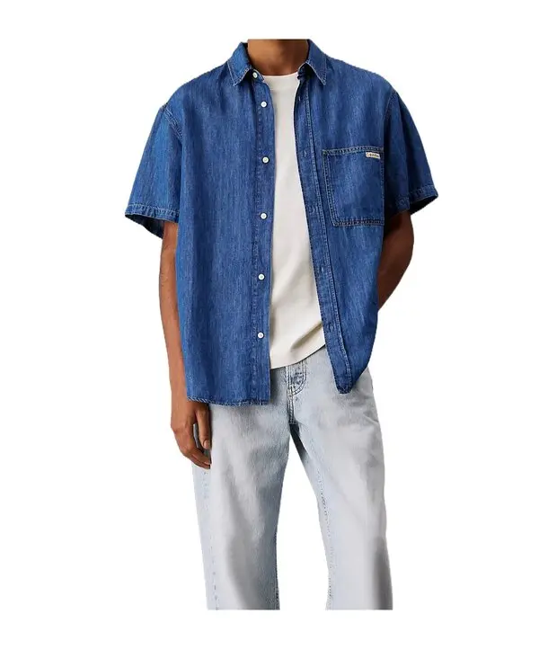 Calvin Klein Denim Short Sleeve Shirt - Denim Blue (medium)