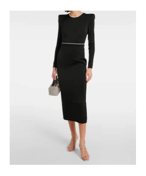Alex Perry Crystal-embellished Satin Midi Dress